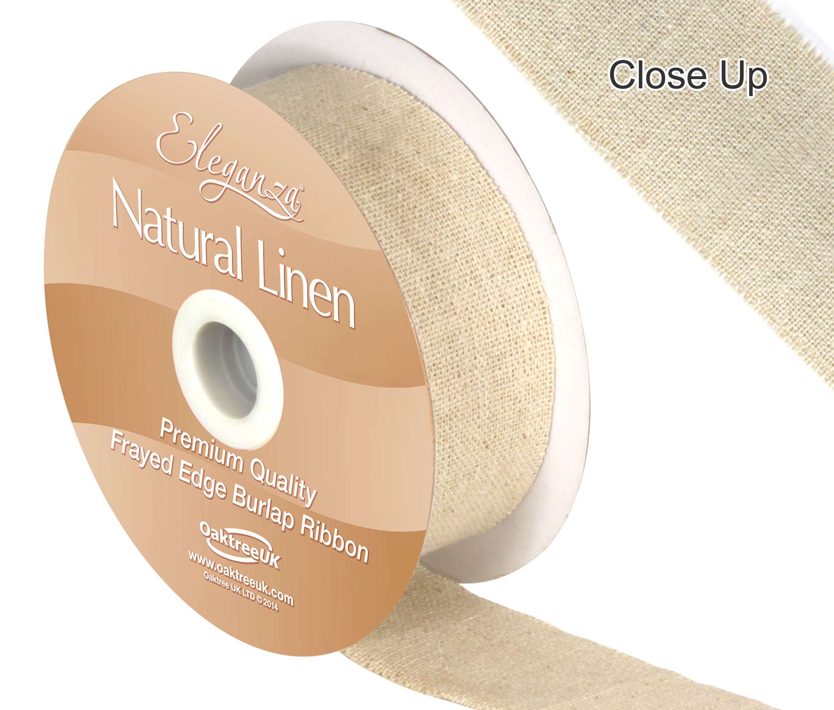 Eleganza Natural Linen Frayed Edge 32mm x 10m Natural No.02