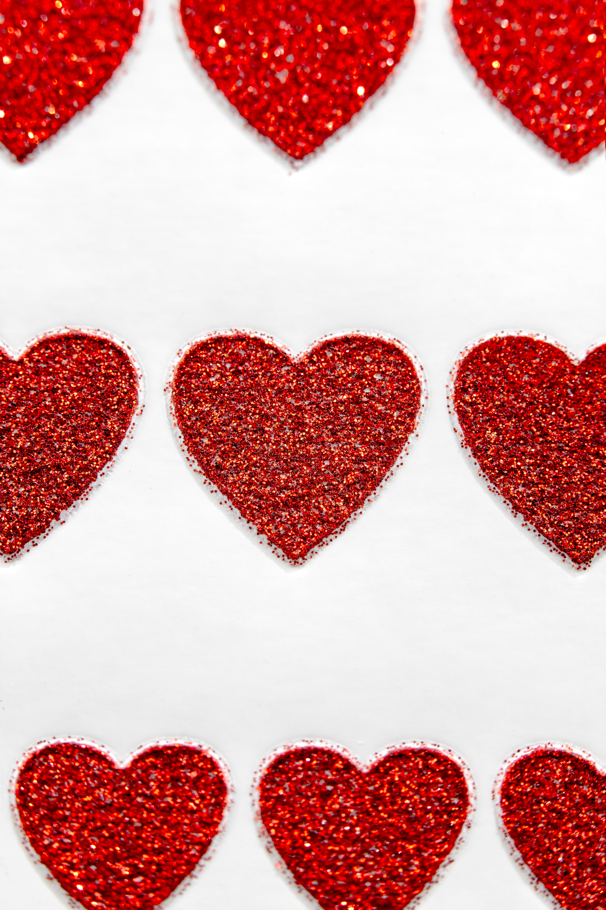 Eleganza Craft Stickers Glitter Hearts Assortment Red No.16 - Craft