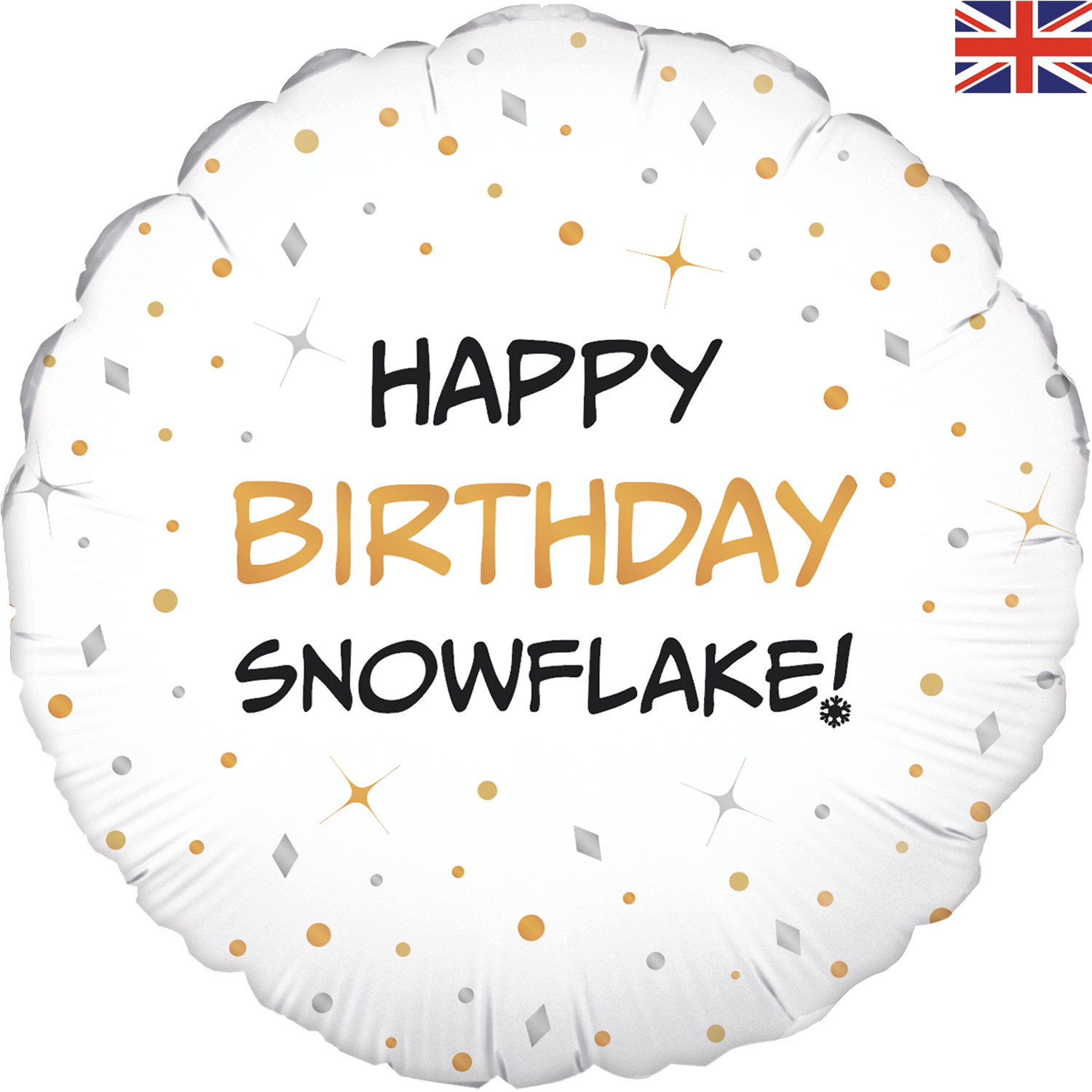 Oaktree 18inch Happy Birthday Snowflake - Birthday 18" - Foil Balloons