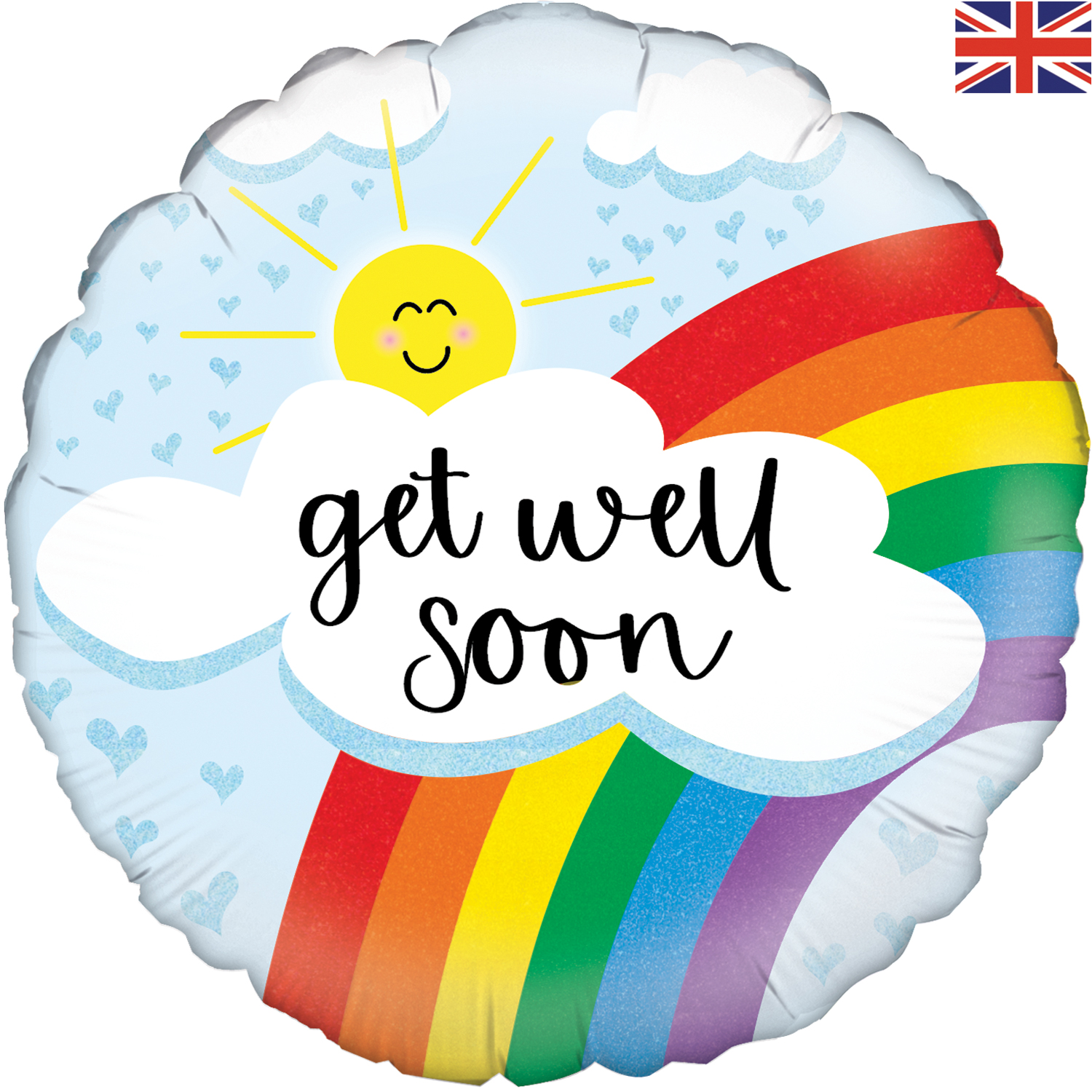 Oaktree 18inch Get Well Soon Rainbow Holographic - Get Well 18"