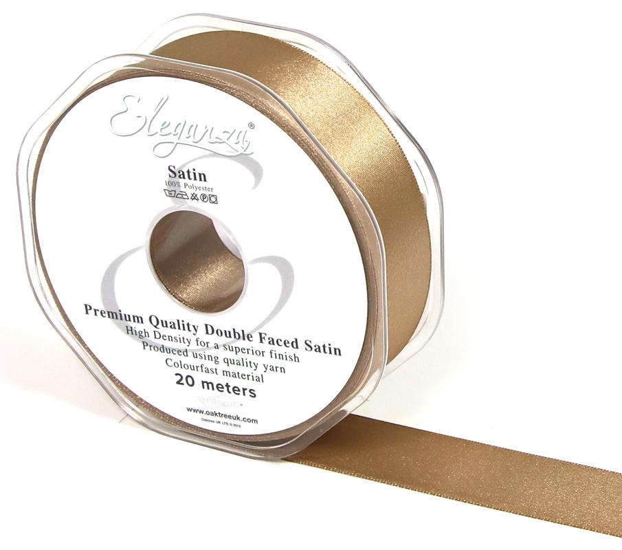 Eleganza Double Faced Satin 25mm x 20m Mocha No.09 - 25mm Double