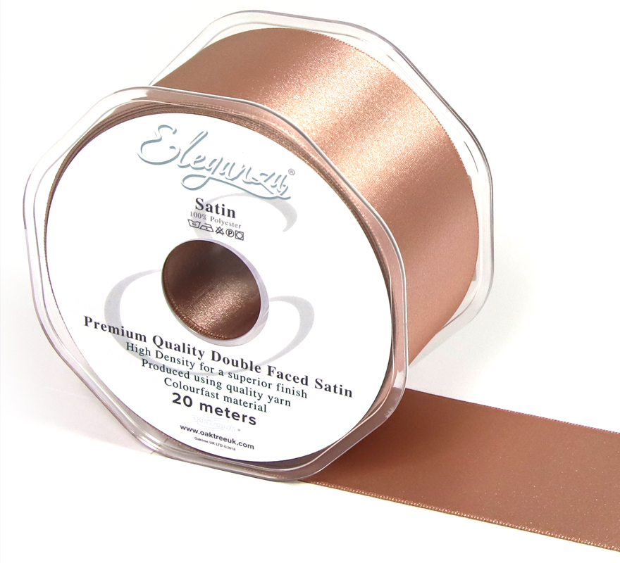 Eleganza Double Faced Satin 50mm x 20m Deep Rose Gold No.88 - 50mm