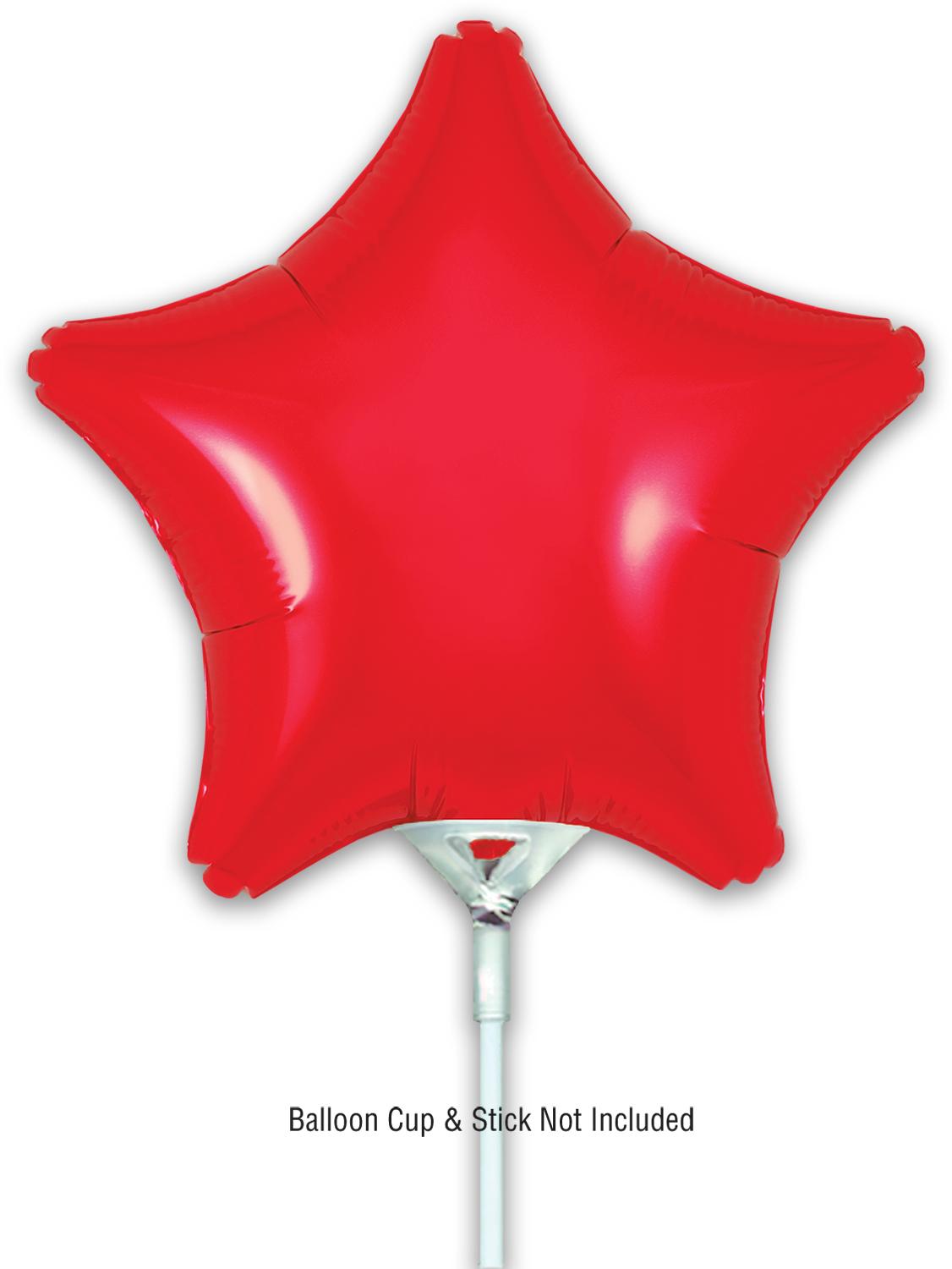 Oaktree 9inch Red Star Packaged x 5pcs - Oaktree 9" Air Filled