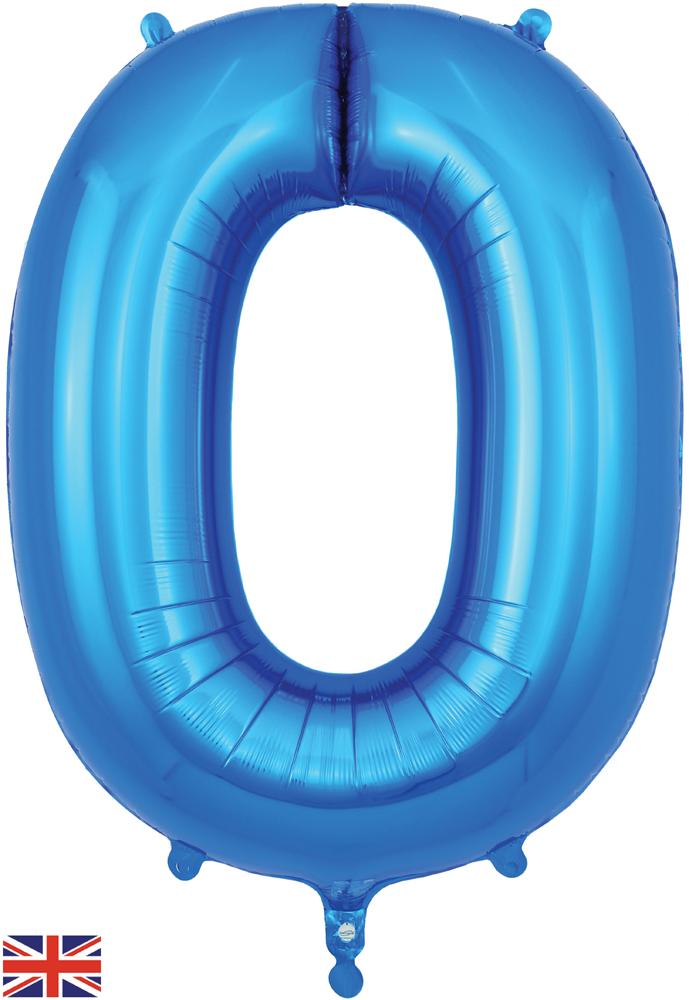 Oaktree 34inch Number 0 Blue - Oaktree 34" Foil Numbers - Foil