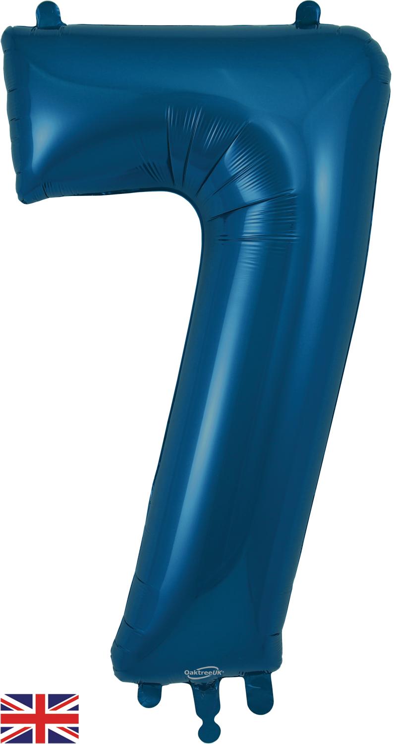 Oaktree 34inch Number 7 Navy Blue - Oaktree 34" Foil Numbers - Foil