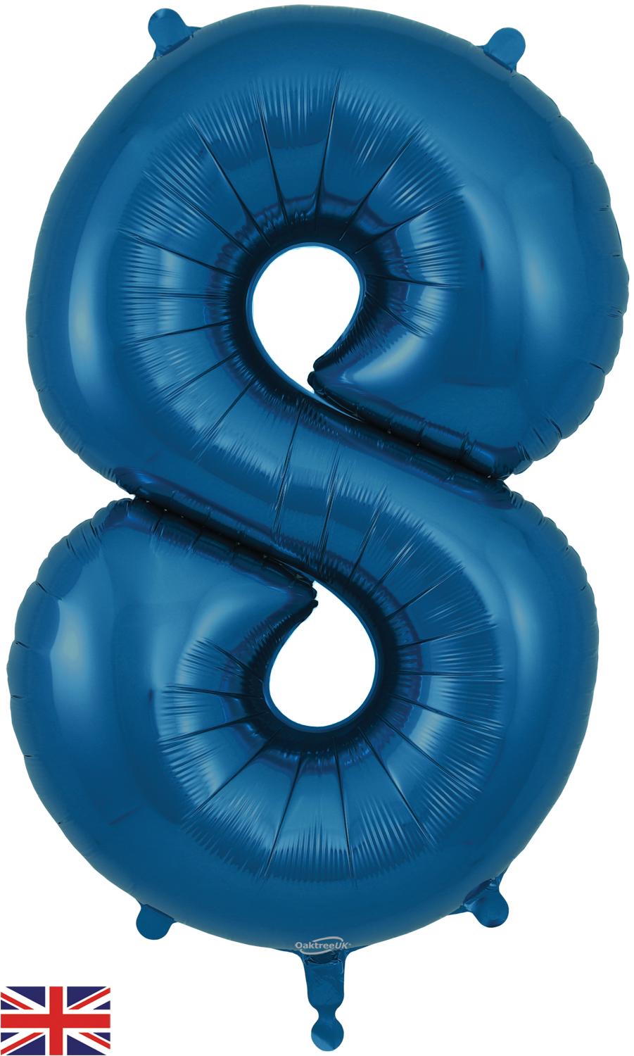 Oaktree 34inch Number 8 Navy Blue - Oaktree 34" Foil Numbers - Foil