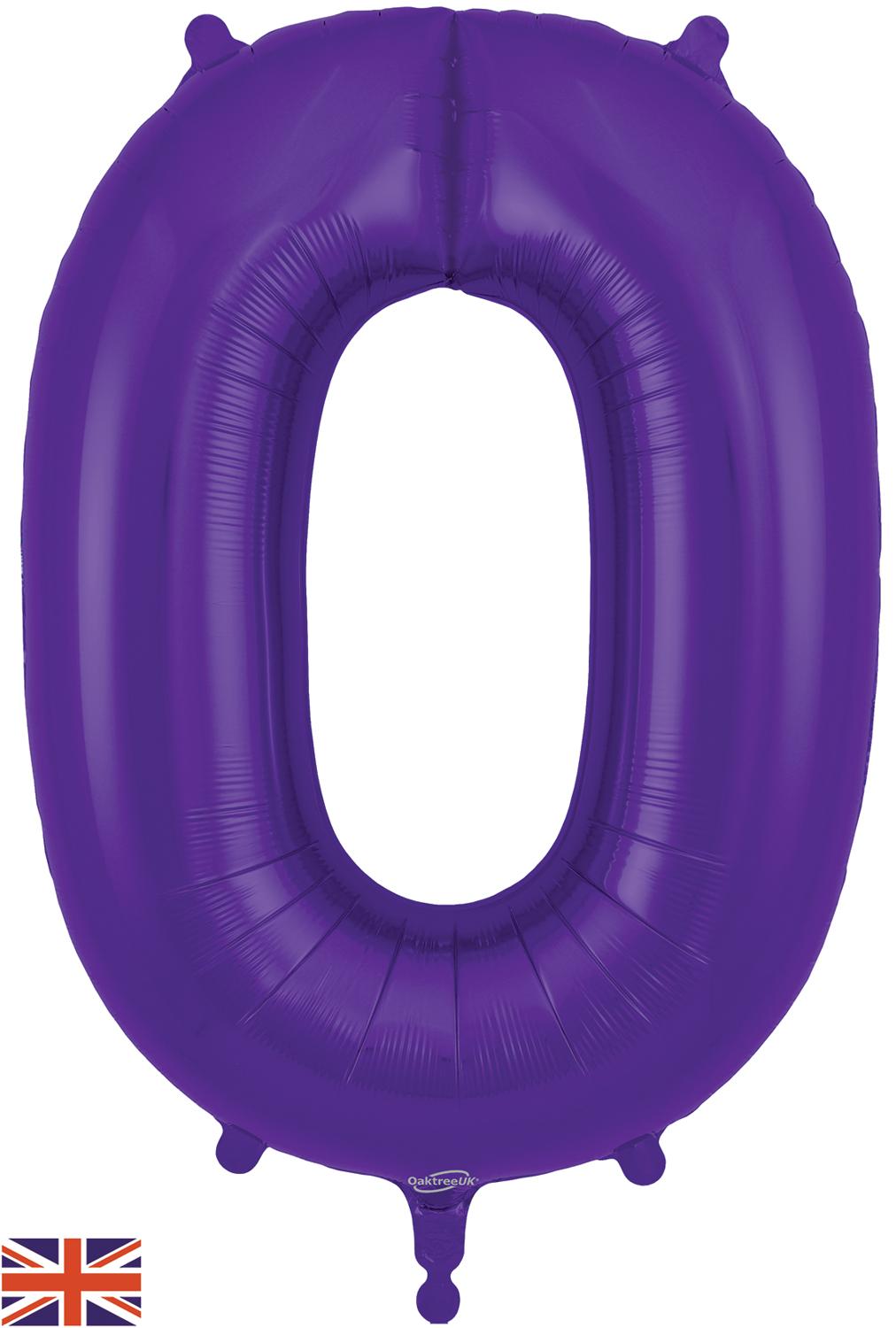 Oaktree 34inch Number 0 Purple - Oaktree 34" Foil Numbers - Foil