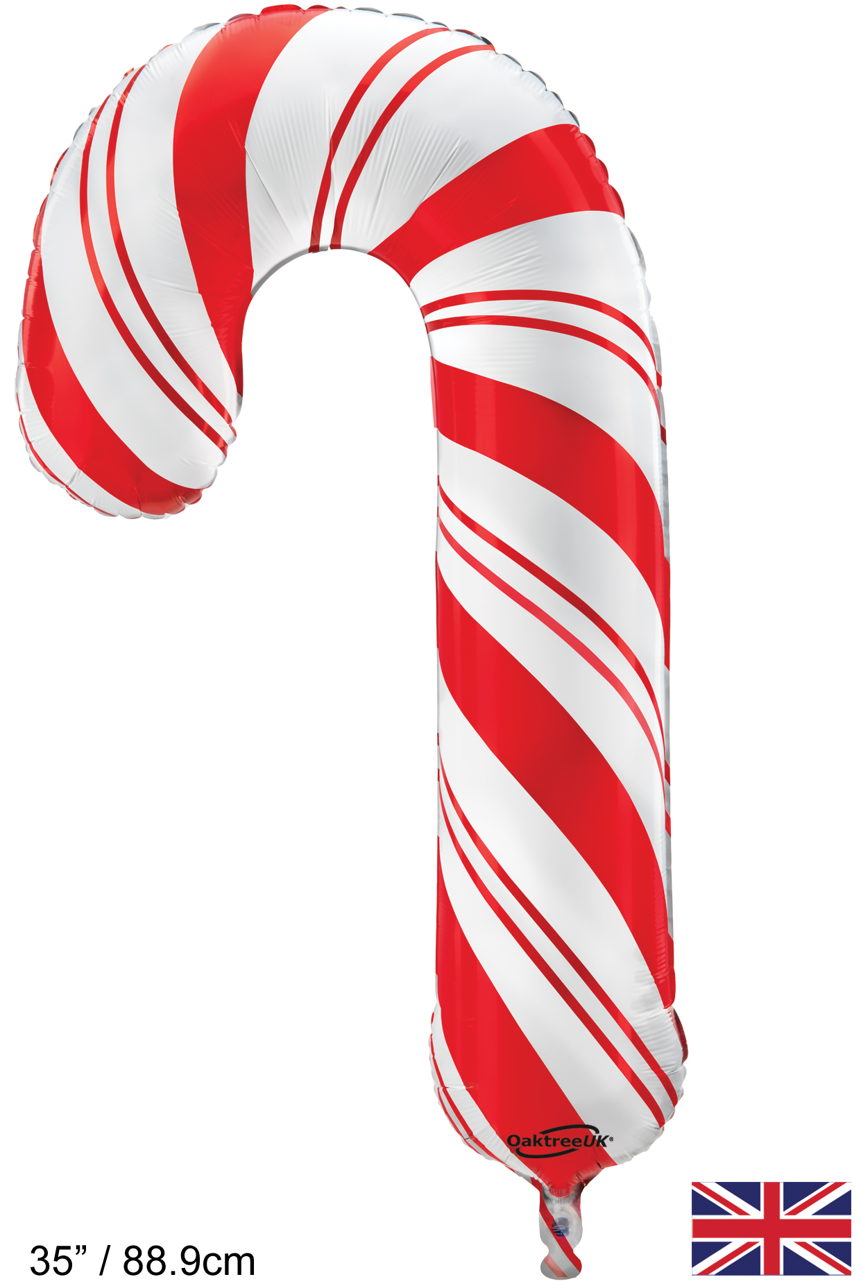 Oaktree 35inch/89cm Shape Red White Candy Cane Metallic Packaged
