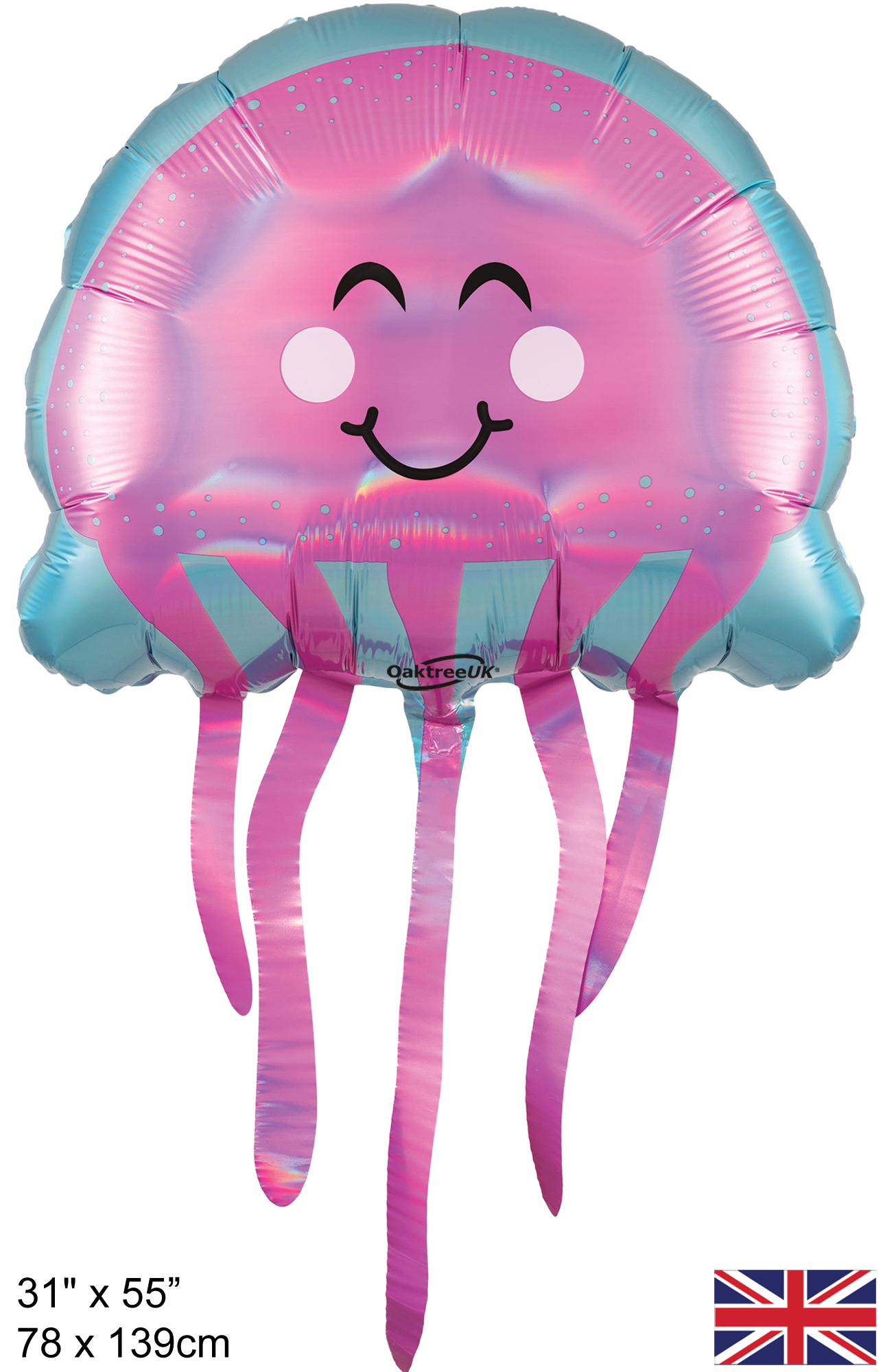 Oaktree 31 x 55inch Shape Iridescent Jellyfish Packaged - Helium