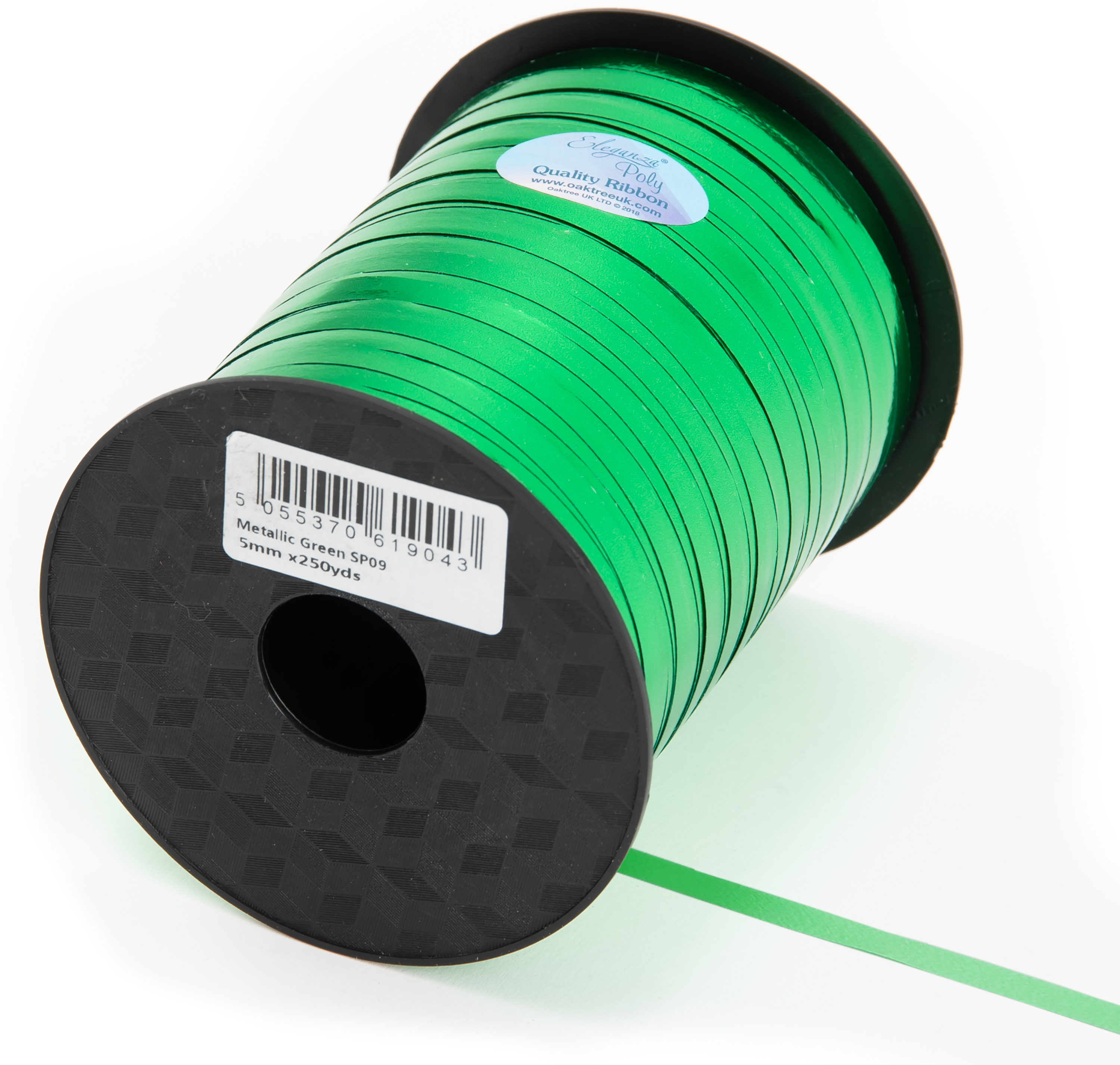 Eleganza Poly Curling Ribbon Metallic 5mm x 250yds Green - 5mm