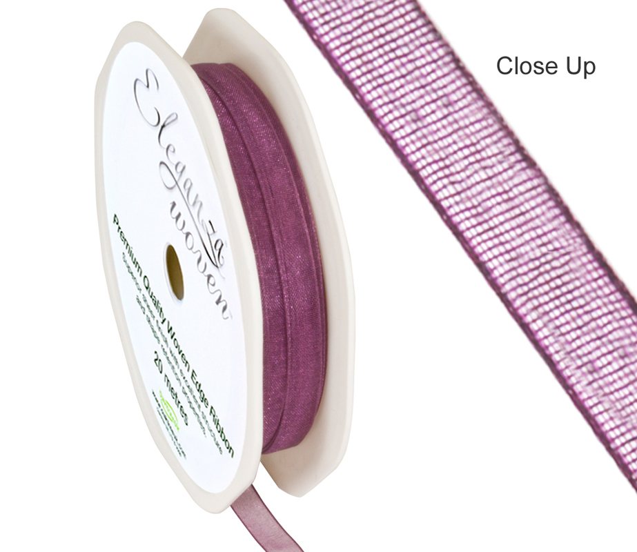 Woven Edge Ribbon 6mm x 20m Grape No.46 - 6mm Woven Ribbon - Ribbons