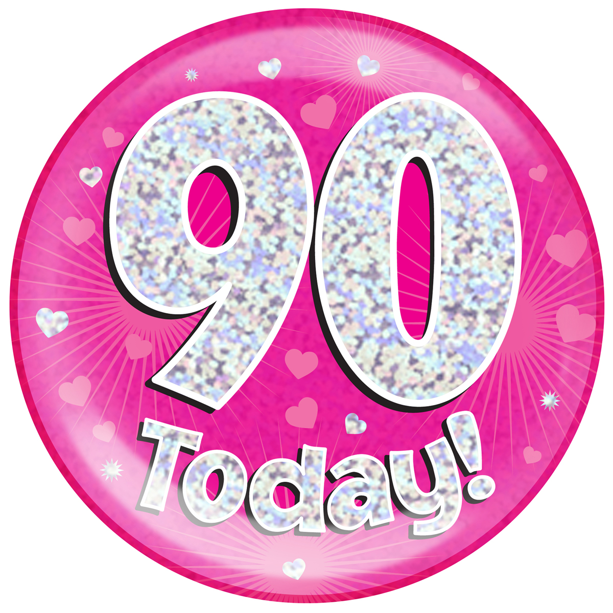Oaktree Holographic Jumbo Badge - 90 Today Pink - Pink badges Oaktree Holographic Jumbo Badge - 90 Today Pink - Pink badges