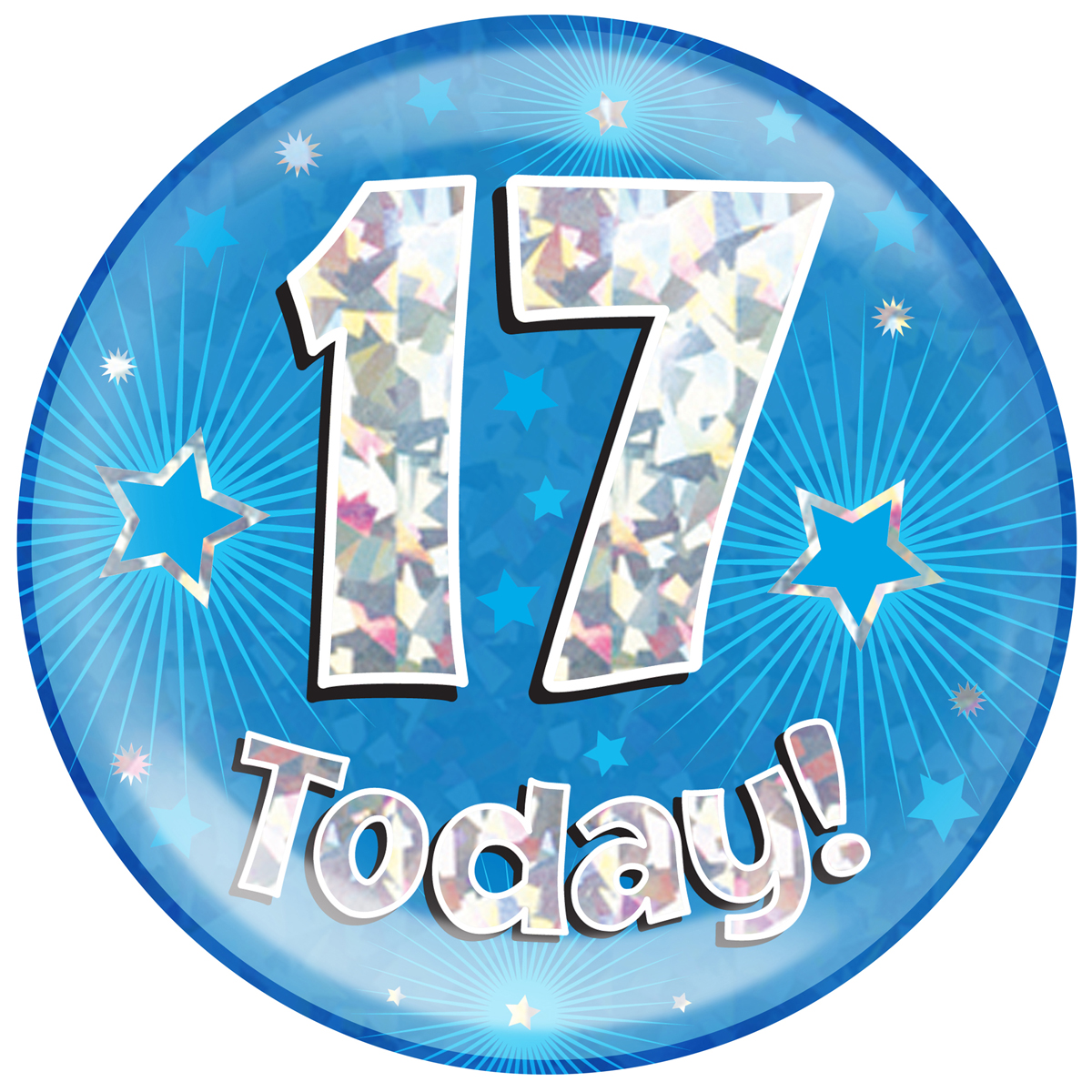 Oaktree Holographic Jumbo Badge - 17 Today Blue - Jumbo Badges Blue
