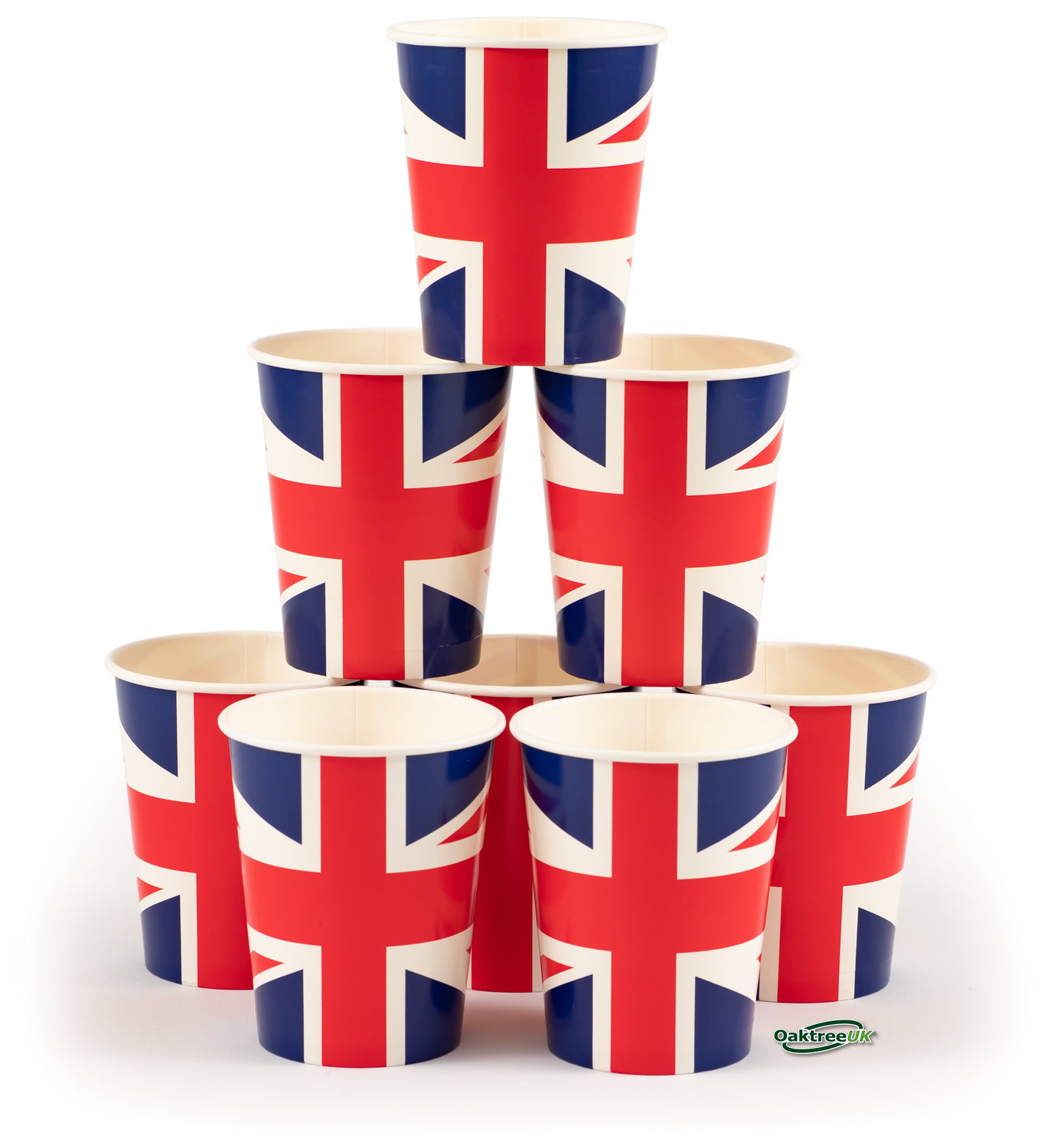 Oaktree Union Jack 9oz/266ml Cups 8pcs - Cups - Partyware