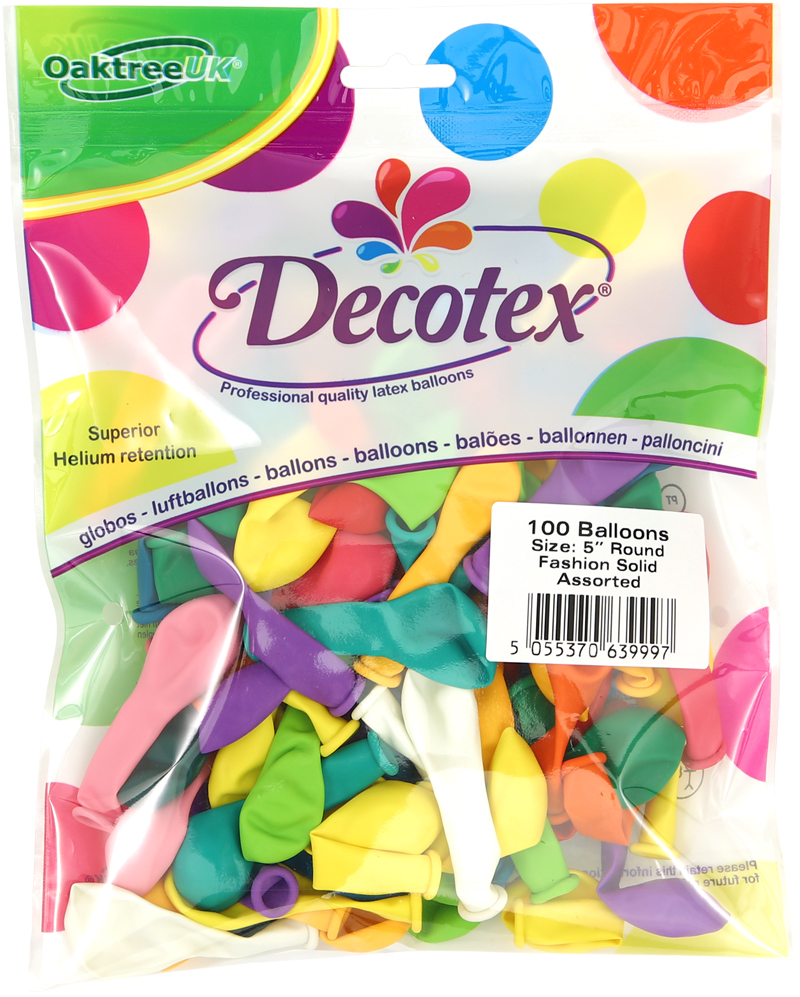 Decotex Pro 5inch Fashion Solid Assorted x100pcs - Decotex 5inch
