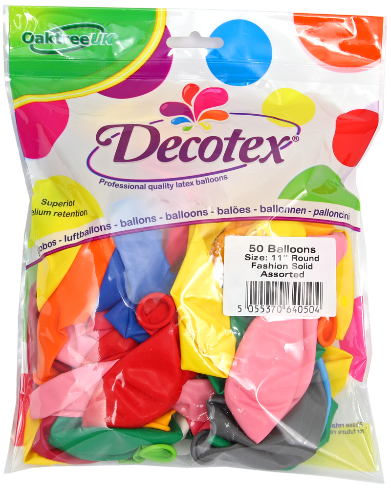 Decotex Pro 11inch Fashion Solid Assorted x50pcs - Decotex 11inch