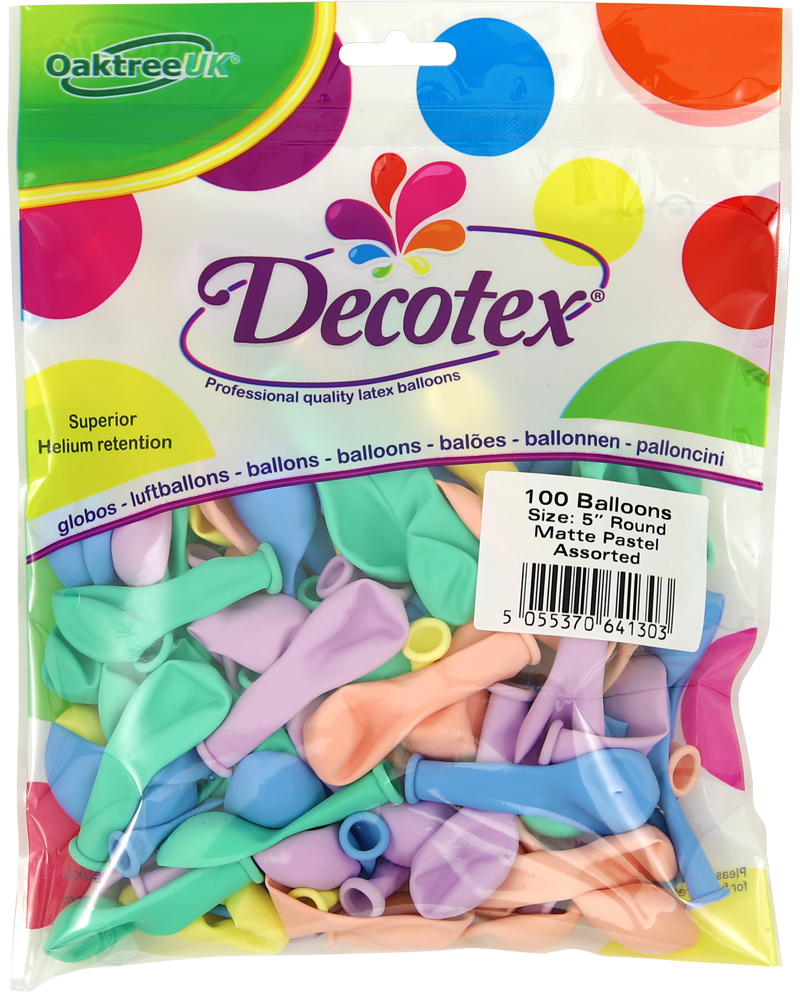 Decotex Pro 5inch Matte Pastel Assorted x100pcs - Decotex Matte