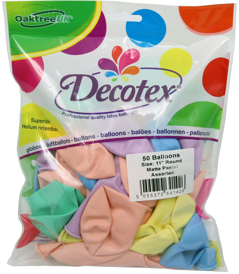 Decotex Pro 11inch Matte Pastel Assorted x 50pcs - Decotex Matte