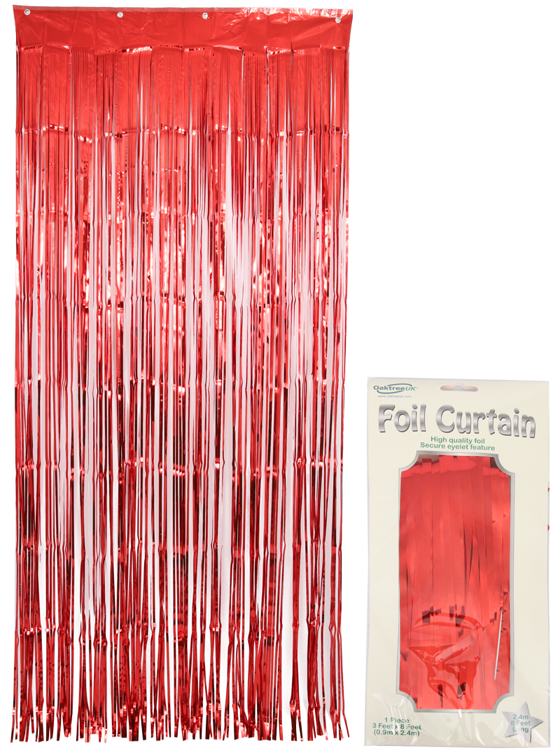 Oaktree Foil Door Curtain 0.90m x 2.40m Metallic Red - Foil Door