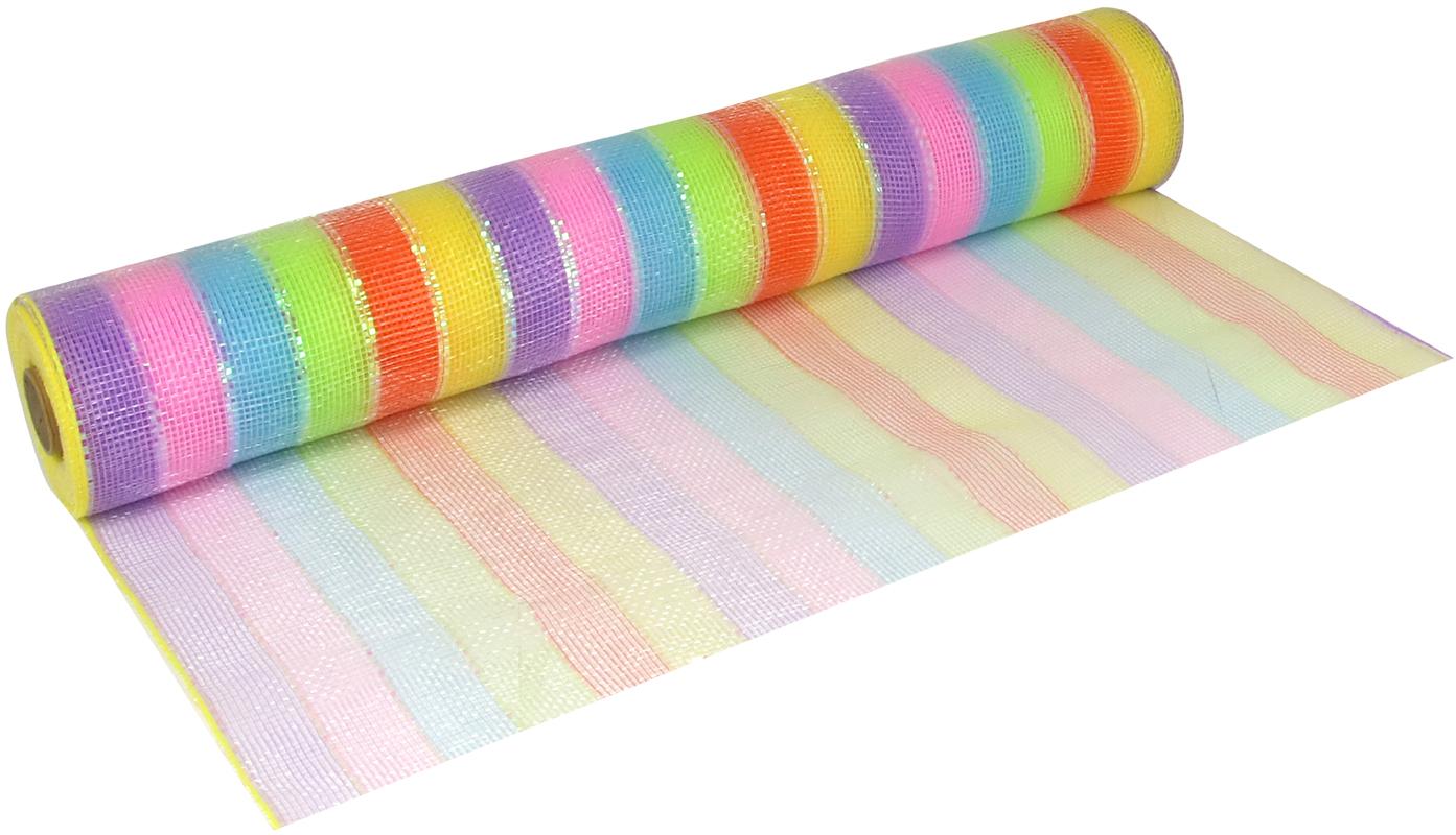 Eleganza Deco Mesh Pastel Rainbow 53cm x 9.1m (10yds) Pattern