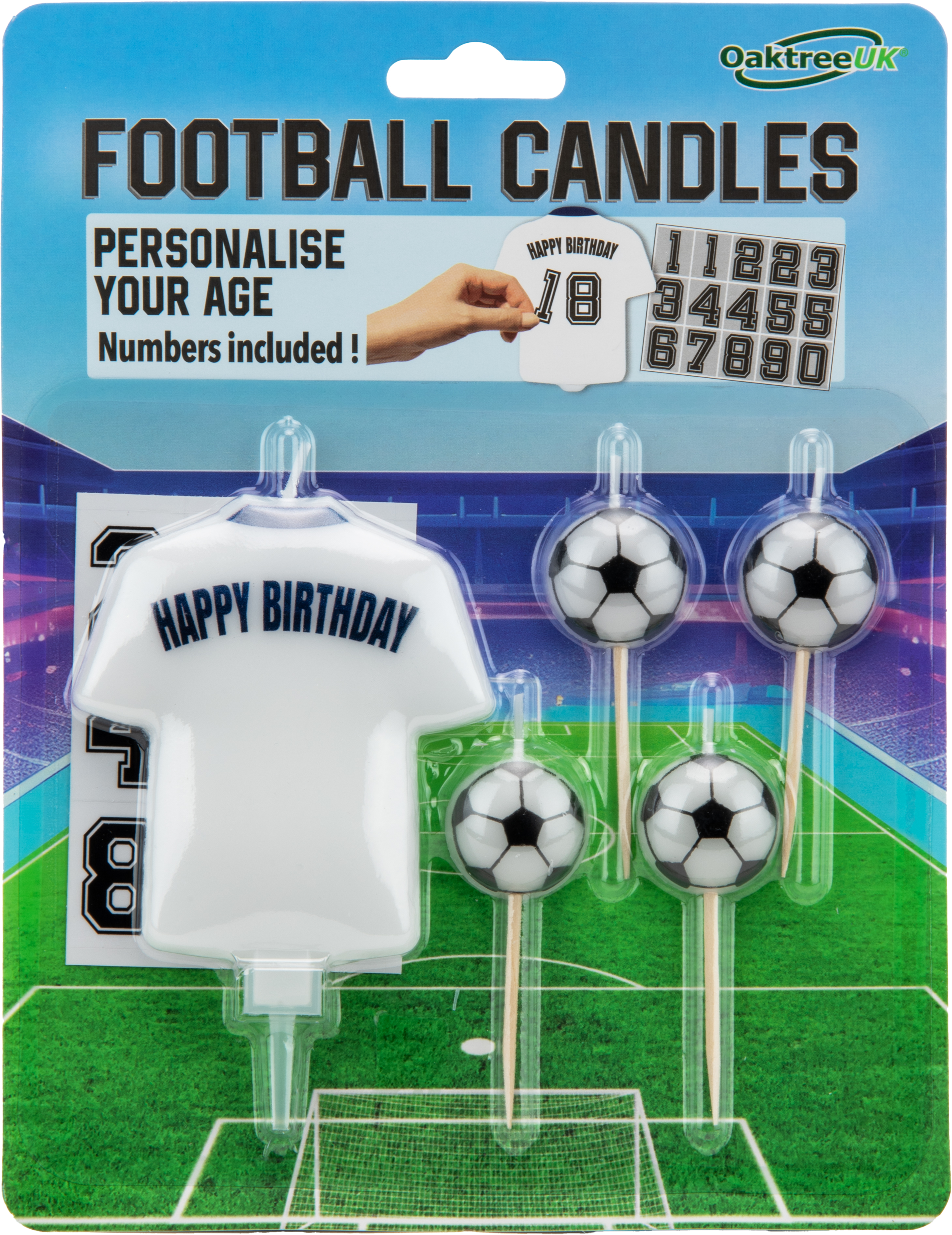 8cm Football Shirt Candle White - Cake Candles - Partyware