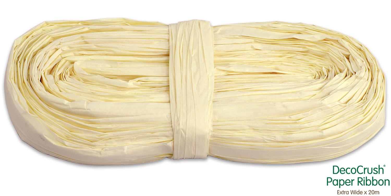Paper Crush Design Ribbon FSC Quality Extra Wide x 20m No.61 Ivory
