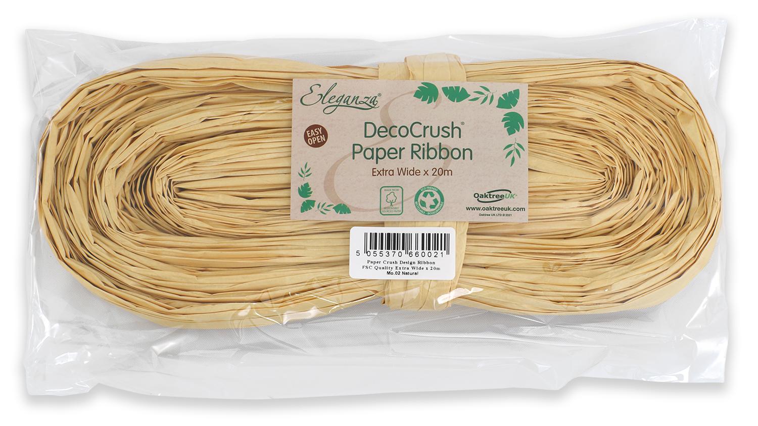 Paper Crush Design Ribbon FSC Quality Extra Wide x 20m No.02