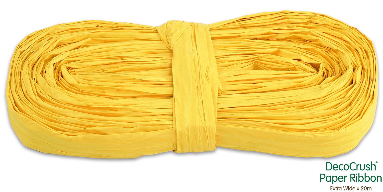 Paper Crush Design Ribbon FSC Quality Extra Wide x 20m No.11 Yellow