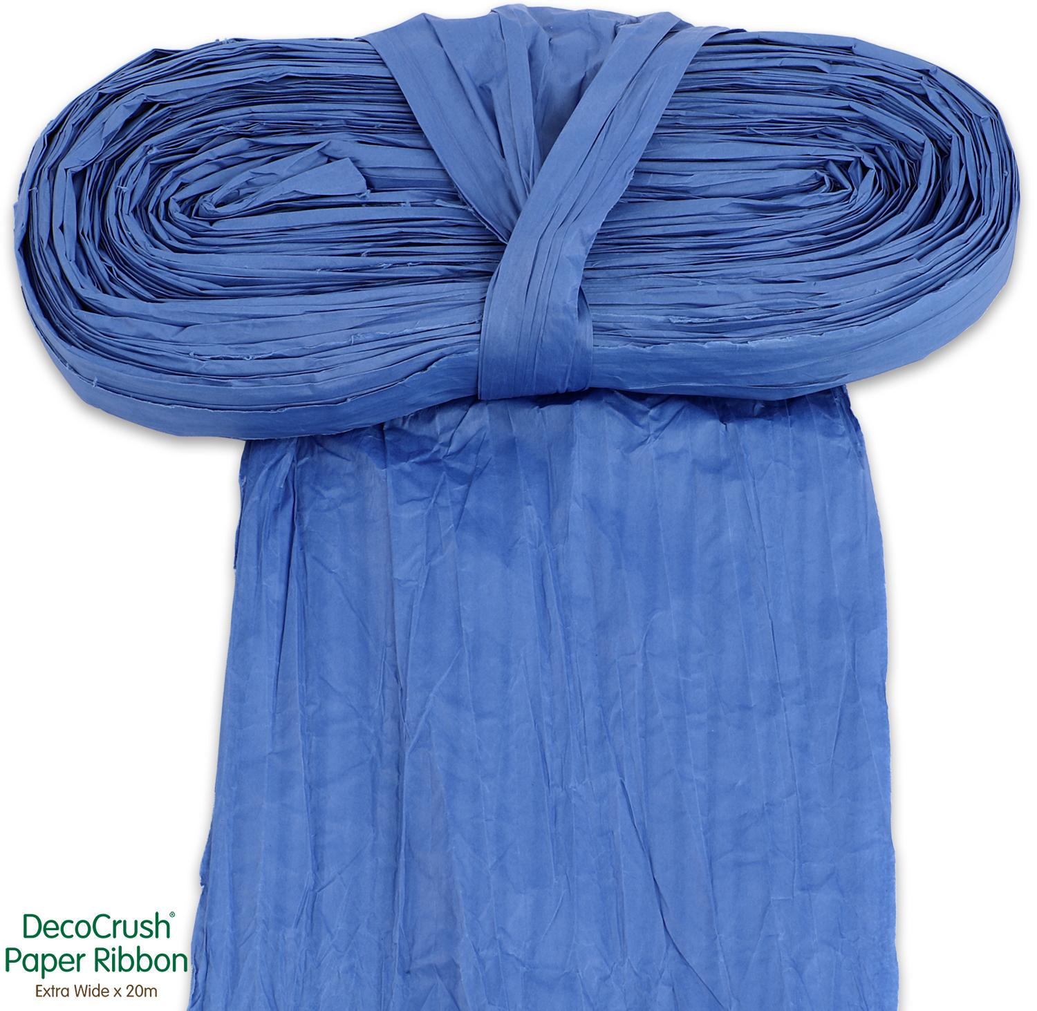 Paper Crush Design Ribbon FSC Quality Extra Wide x 20m No.18 Royal