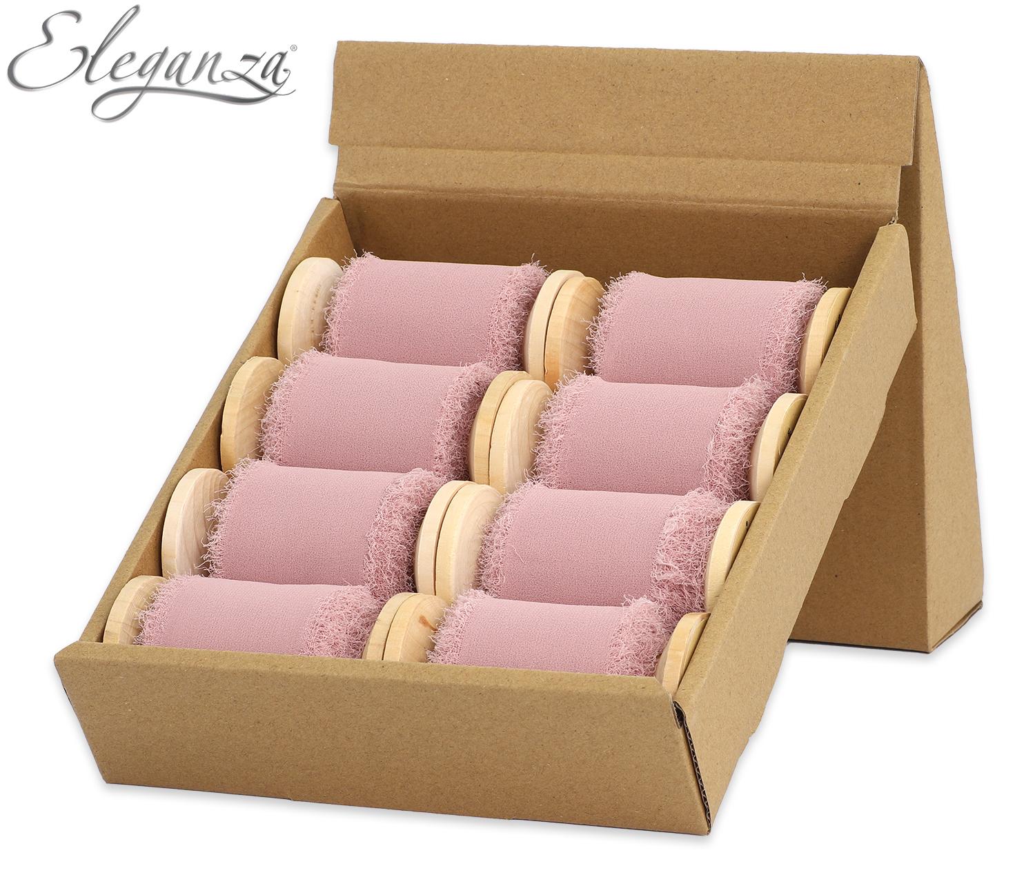 Eleganza Frayed Edge Boho Chiffon 50mm x 5m Dusky Pink No.74 (1