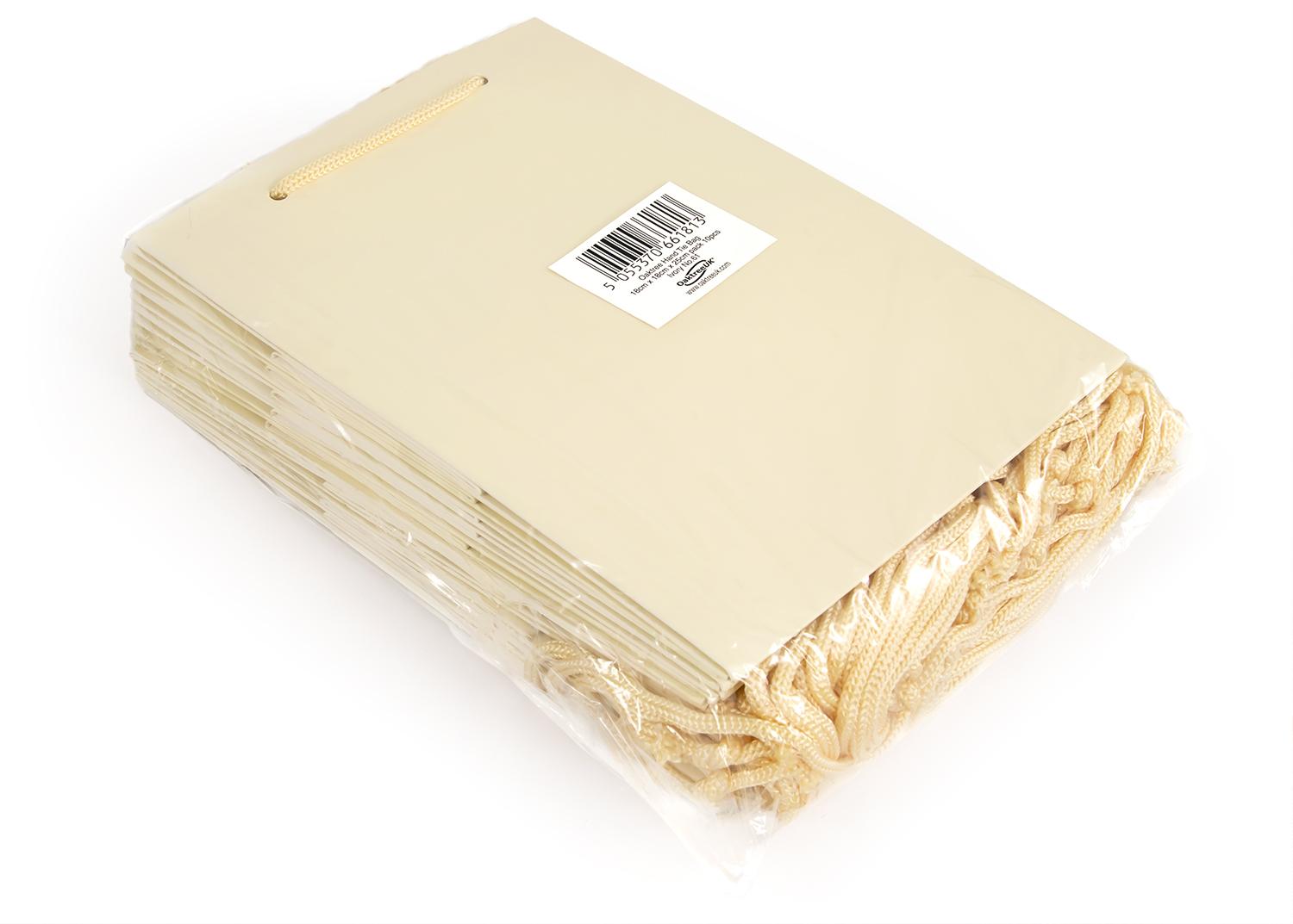 Oaktree Hand Tie Bag 18cm x 18cm x 25cm Ivory No.61 Pack 10pcs
