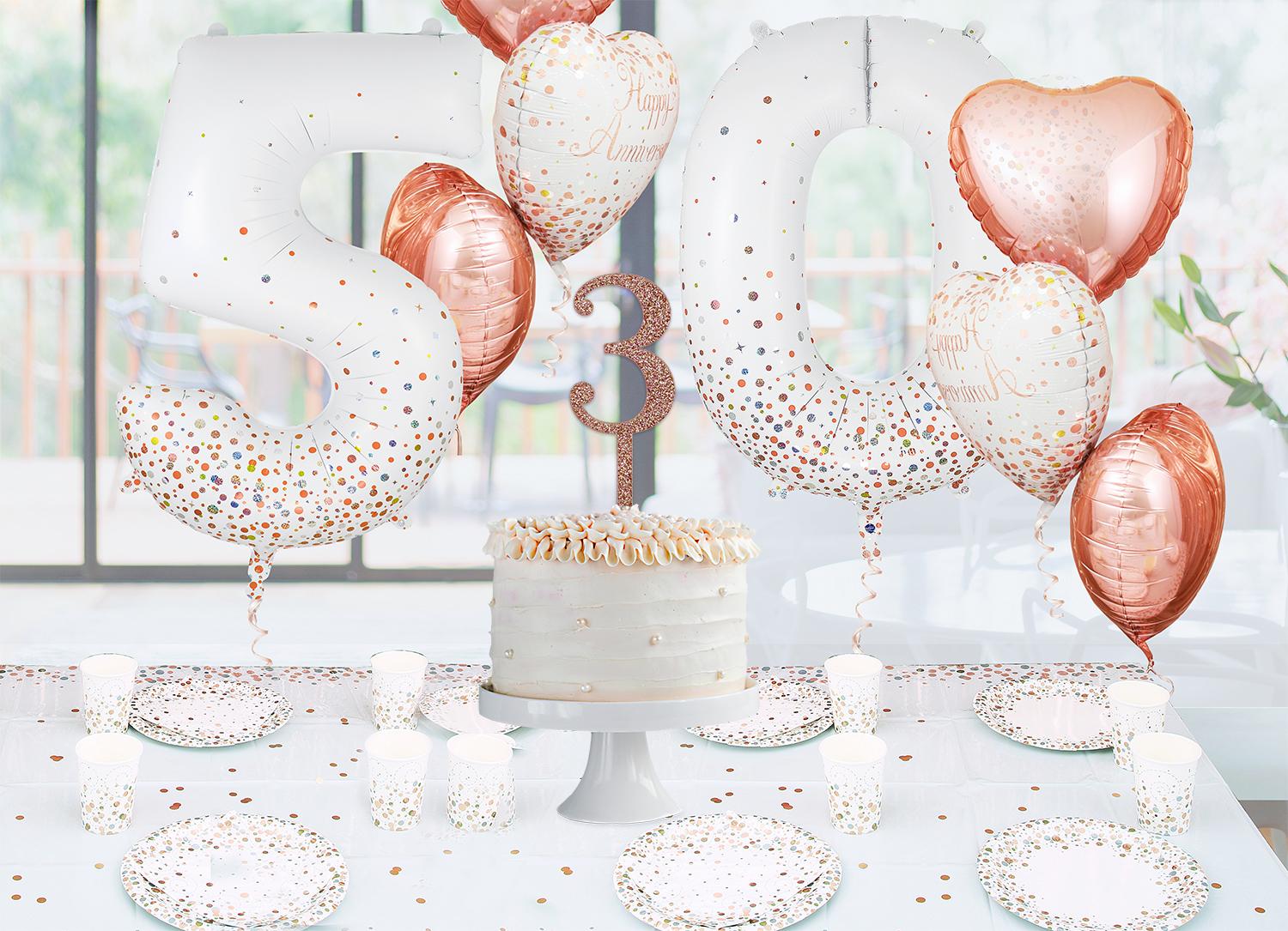 Acrylic Sparkling Fizz Rose Gold Cake Topper No.3 H150mm x W48.5mm