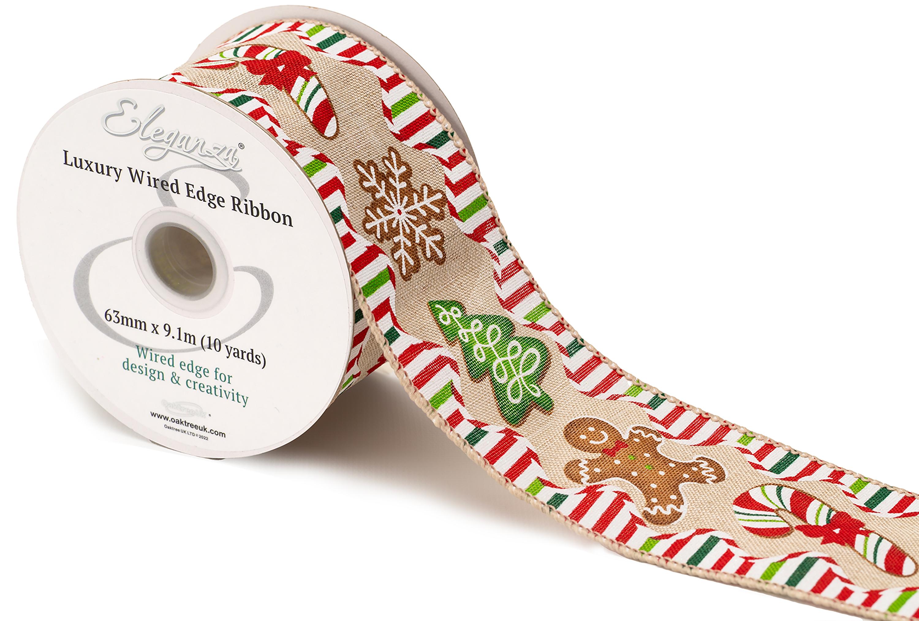 Eleganza Wired Edge Christmas Gingerbread Man/Candy Cane N0.442