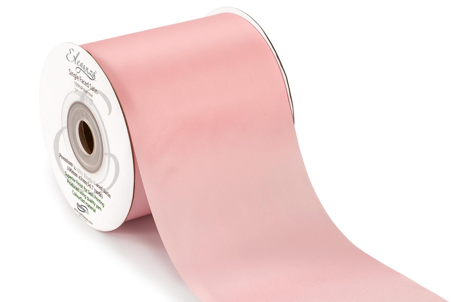 Eleganza Single Faced Sash Ribbon 100mm x 50m Light Pink No.21