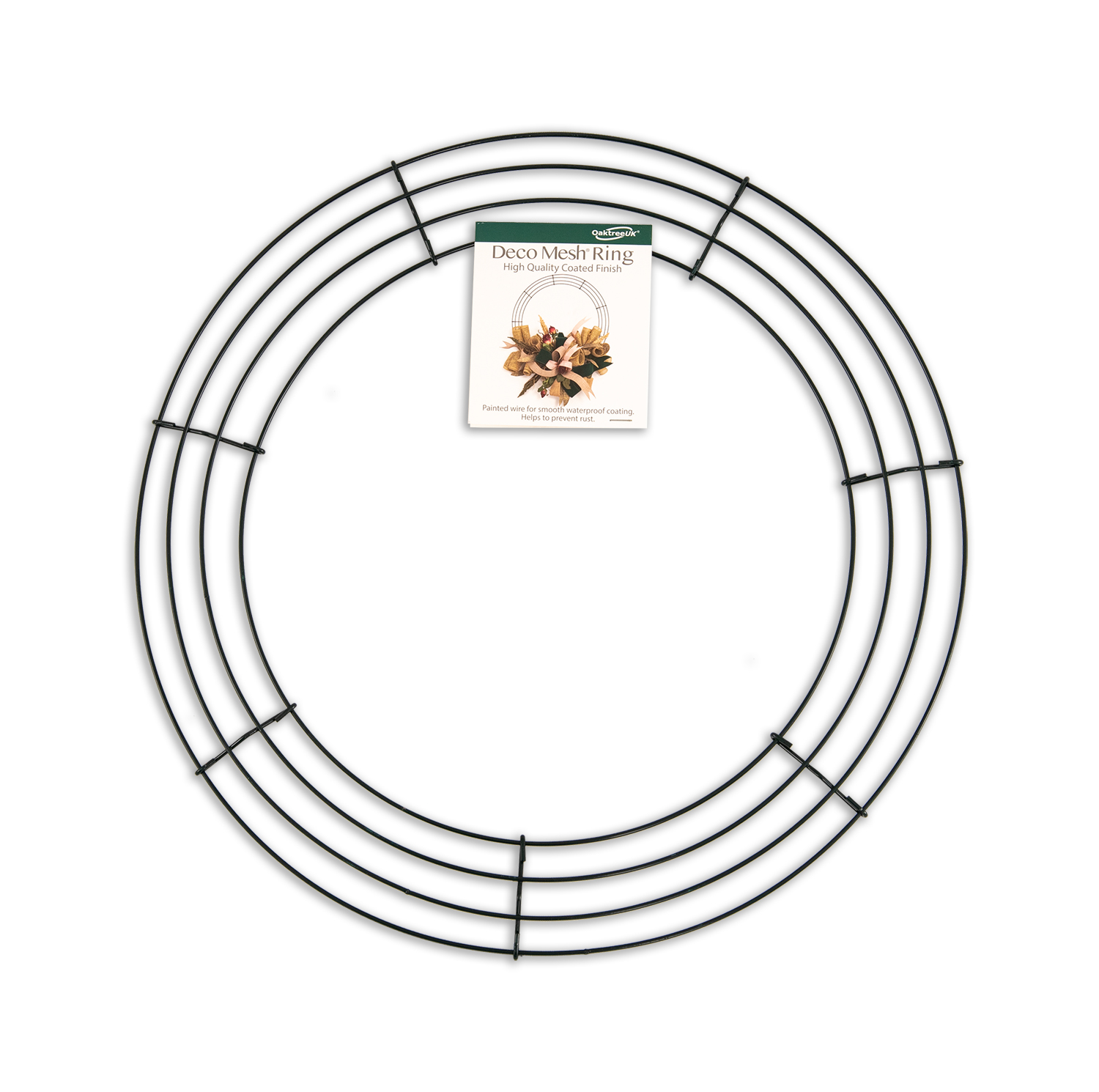 Eleganza Deco Mesh 14inch Coated Wire Ring Green 10pcs - Deco Mesh