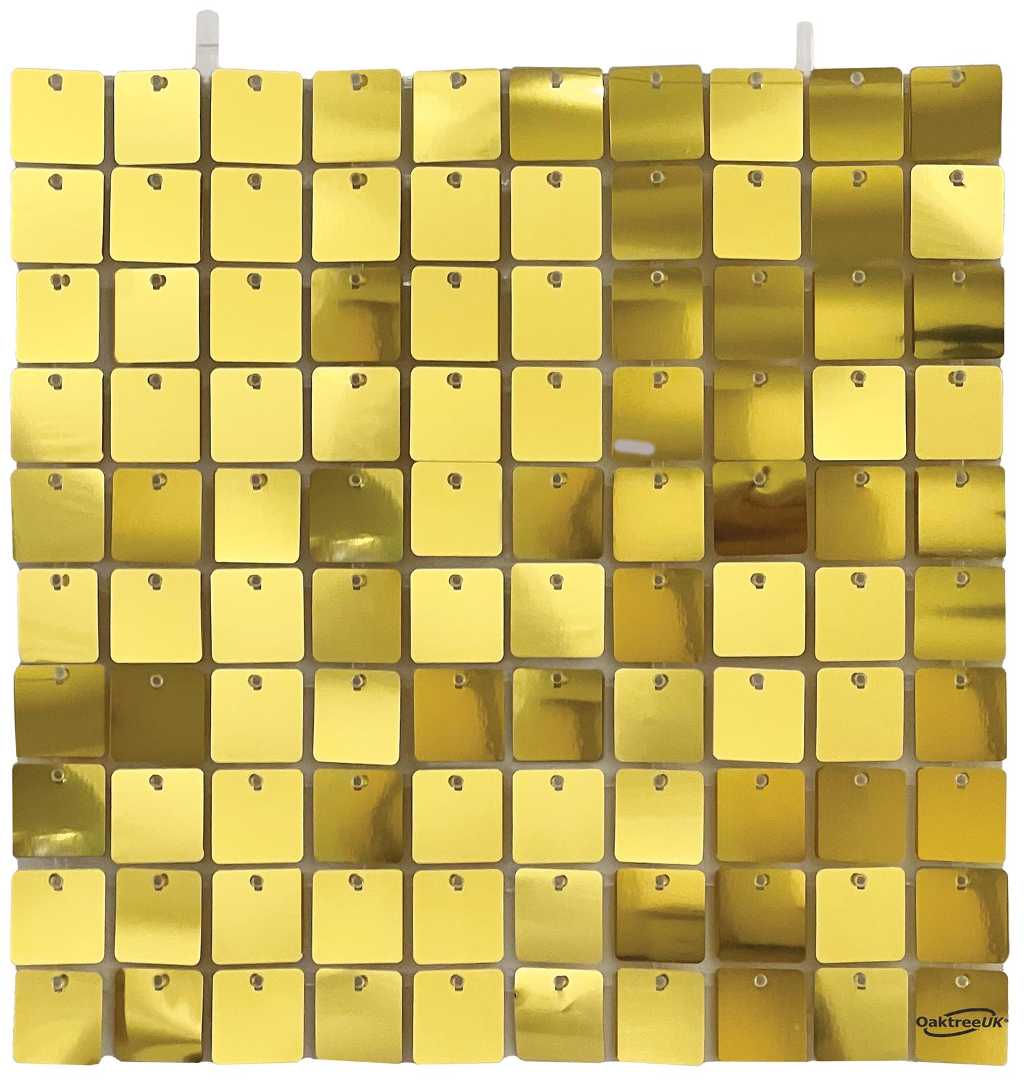 Sequin Wall Panel 30cm x 30cm Metallic Light Gold (100 Squares)
