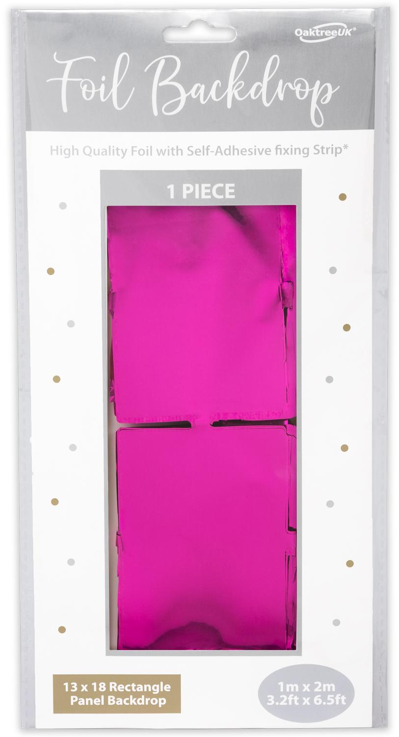 Oaktree Rectangle Foil Backdrop 1m x 2m Metallic Fuchsia - Foil