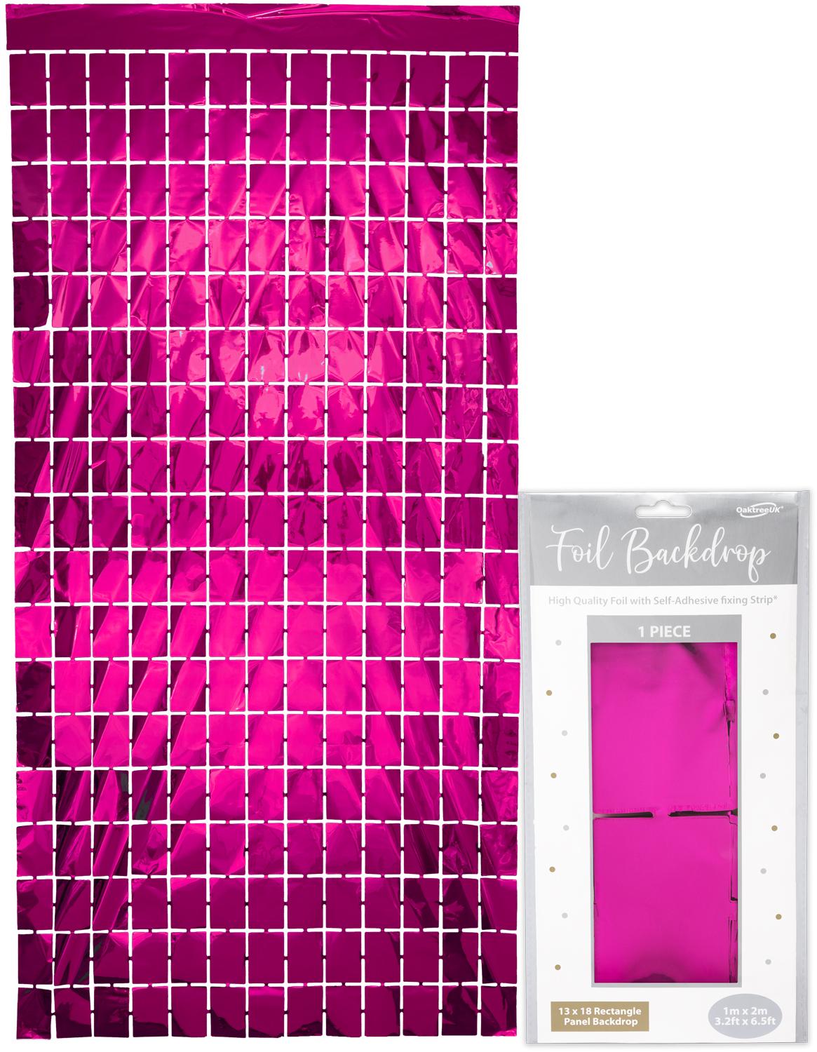 Oaktree Rectangle Foil Backdrop 1m x 2m Metallic Fuchsia - Foil